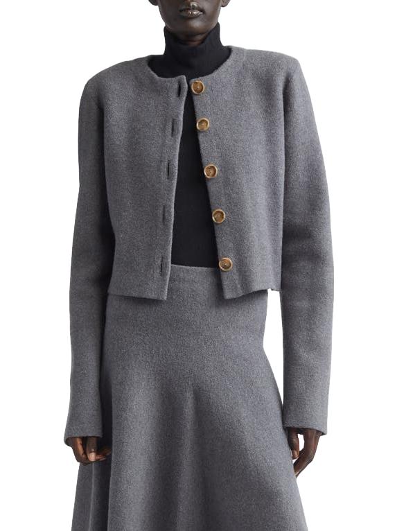 BRANDON MAXWELL Brandon Maxwell The Ryder Virgin Wool Crop Jacket